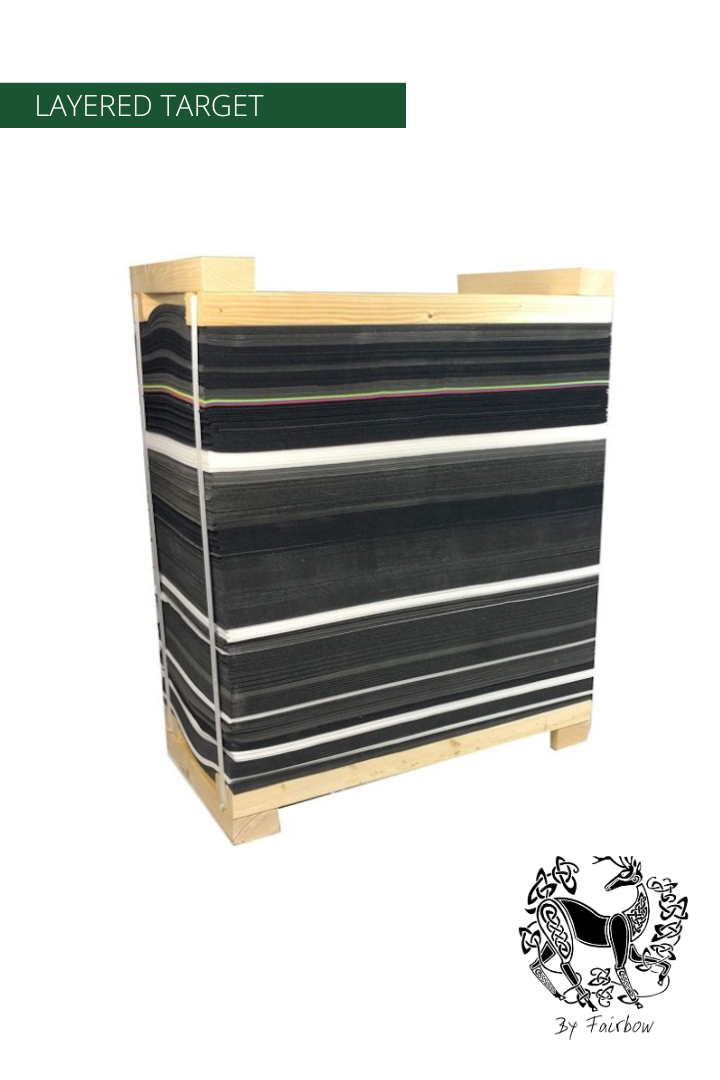 LAYERED FOAM TARGET BANDED 12 X 24 X 24 INCHES – Fairbow