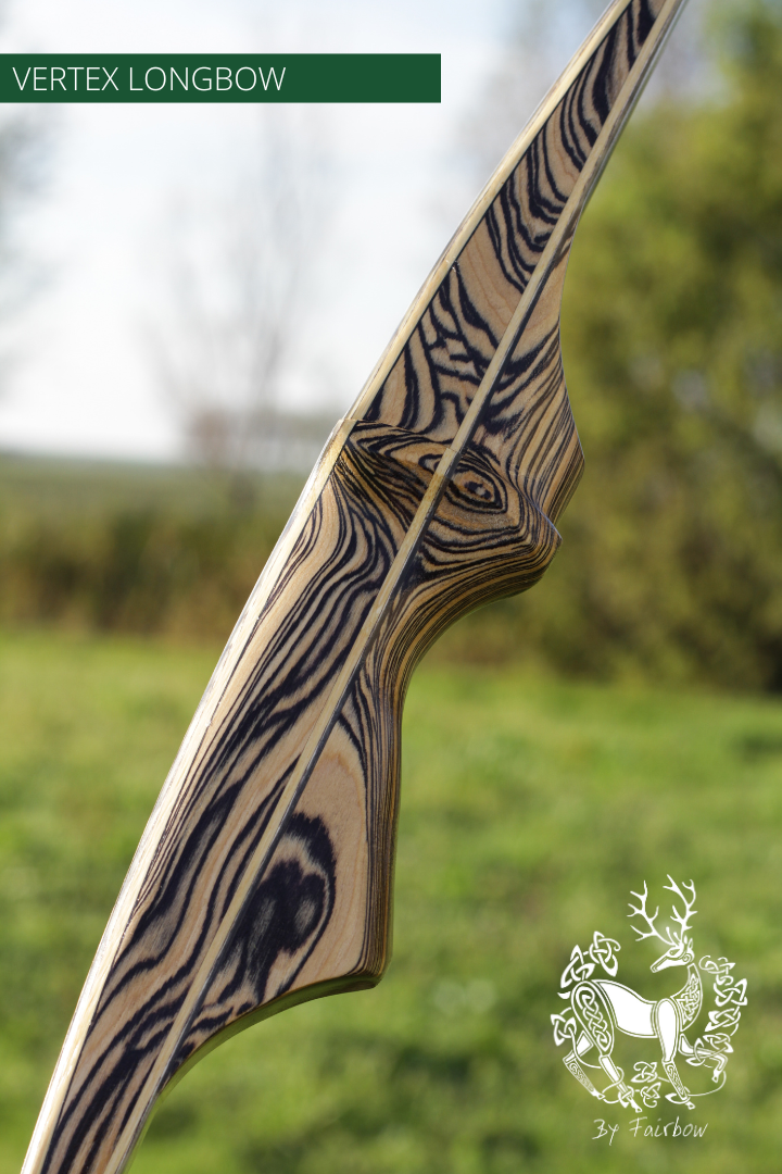 THE VERTEX BOW 66" CLEAR BACKING OVER CURLY BIRCH 30 LBS @ 28 INCH RH ...