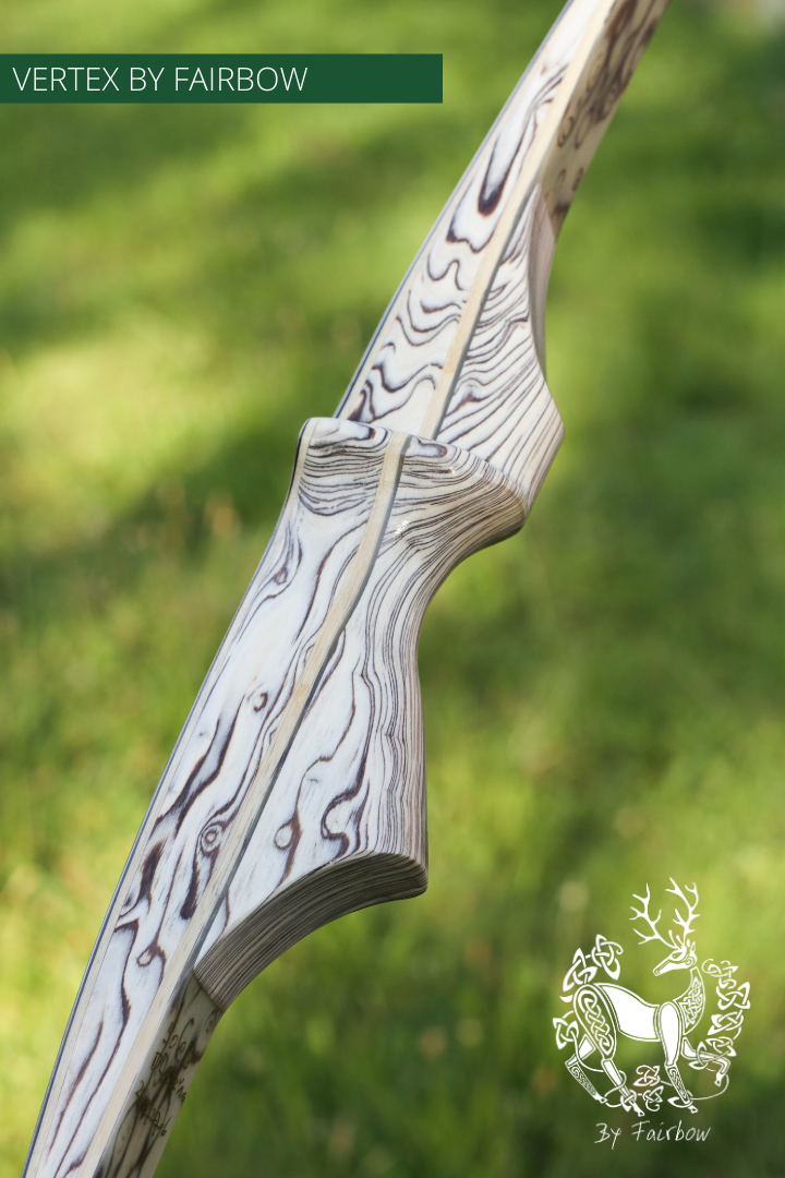 THE VERTEX BOW 68" CLEAR BACKING OVER BIRCH 50 LBS @ 28 INCH RH – Fairbow