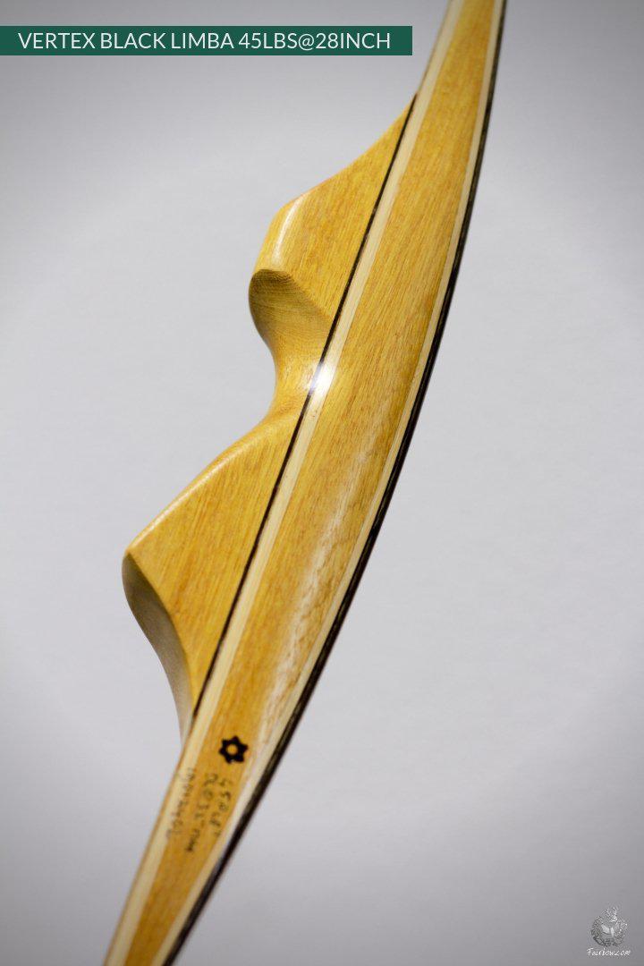 Vertex, 45 lbs Reflex deflex American Longbow, Black Limba and Bamboo ...